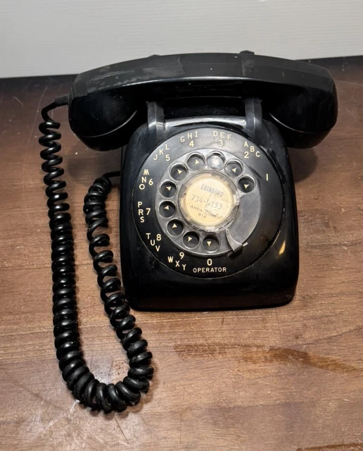 VINTAGE 1970’S AUTOMATIC Electric Black Rotary Dial Desk Phone ...