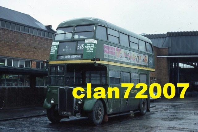 ORIGINAL BUS COLOUR slide London Country RT 3636 MXX 151 Garston Garage ...