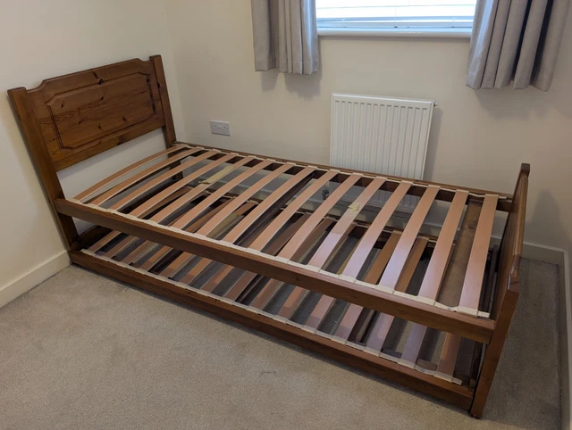 RELYON SOLID WOOD UK Single Storabed/Trundle/Pull-Out Guest Bed Frame £ ...