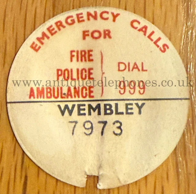GENUINE GPO TELEPHONE dial label WEMBLEY 7973 BB £6.96 - PicClick UK