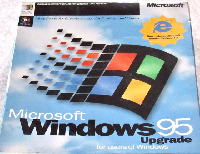 BRAND NEW VINTAGE Microsoft Windows 95 Upgrade (1997) CD Version $213. ...