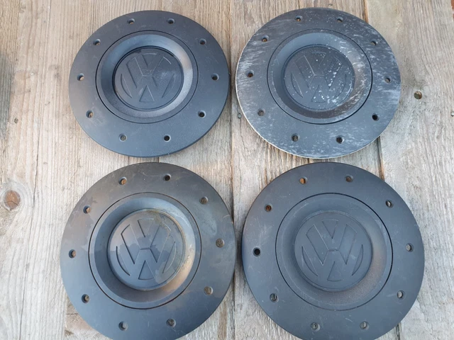 VOLKSWAGEN TRANSPORTER STEEL Wheel Centre Caps Set x4 Genuine 5x120 T5 ...