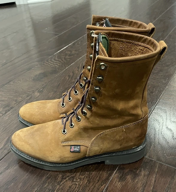 JUSTIN ORIGINAL WORK BootConductor 8 Inch Men Brown 760 Size 10D £85.33 ...