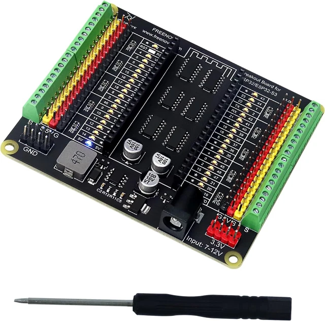 FREENOVE BREAKOUT BOARD for ESP32 / ESP32-S3 WROVER WROOM, Terminal Block Shield EUR 22,40 ...