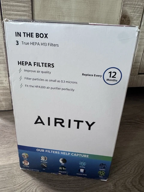 AIRITY PREMIUM HPA3000 HEPA 1-Year Air Filter Pack ( 3 Filters, 4 Pre ...