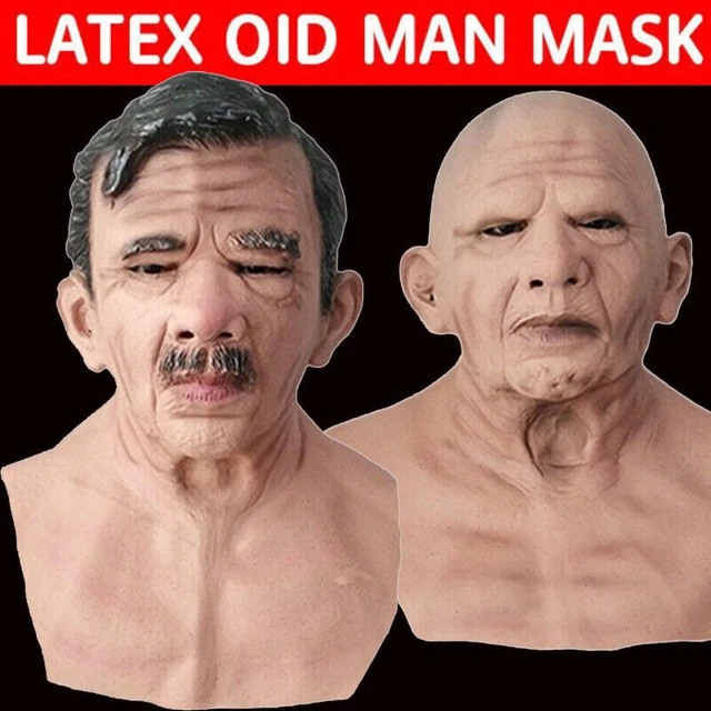 Old Man Mask Latex Halloween Cosplay Party Realistic Full Face Masks
