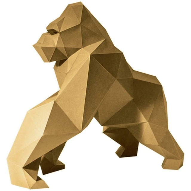 PAPERCRAFT WORLD GORILLA 3D Papercraft Model Gold Limited Edition EUR ...