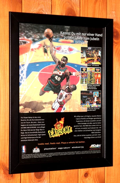 1996 NBA JAM Extreme PS1 Arcade game Sega Saturn Vintage Promo Poster ...