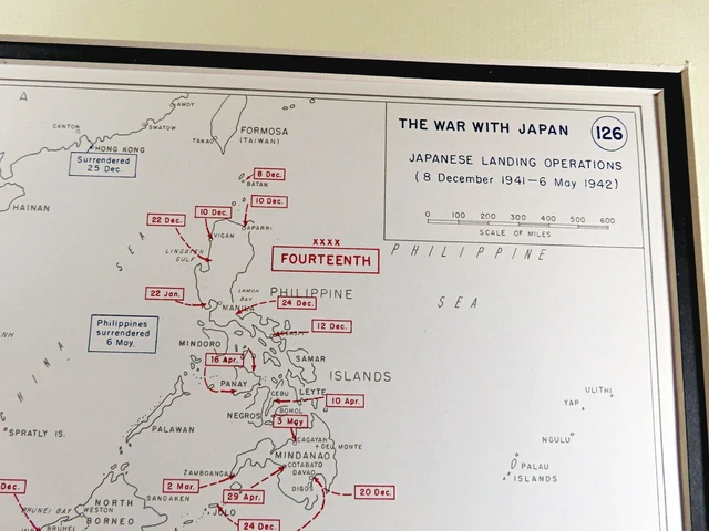 WW2 MILITARY MAP Japanese Landings Pacific War Operations 1941-42 USMA ...