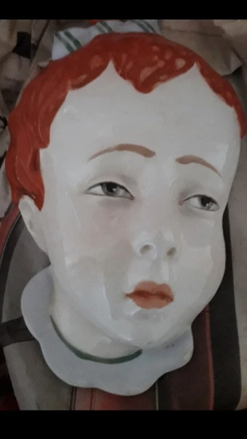 ROYAL DUX POTTERY Art Deco Wall Mask/Plaque "Boy “ £245.00 - PicClick UK