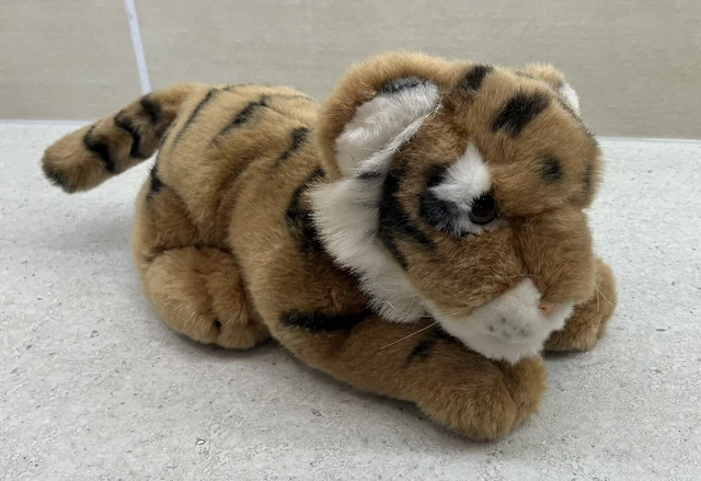 LEOSCO COLLECTORS ADORABLE Lying Down Realistic Tiger Cub Plush Teddy ...