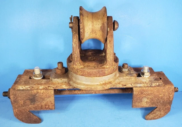 ROTATING PULLEY I-BEAM Clamp Clamping Rod Marked NH Co. Vintage $84.00 ...