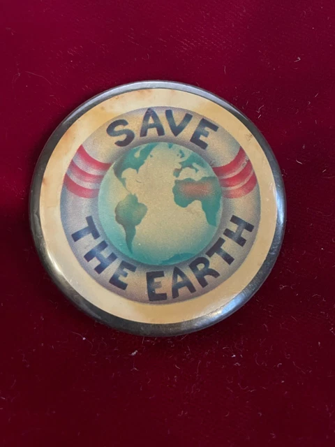 SAVE EARTH BUTTON Life Preserver Around World Campaign Pinback Button ...