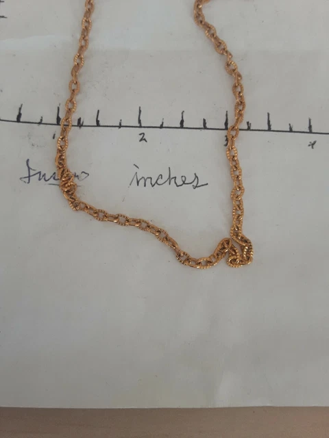 VINTAGE 18K GOLD filled stamped Pocket watch chain 12in. stamp, as ...