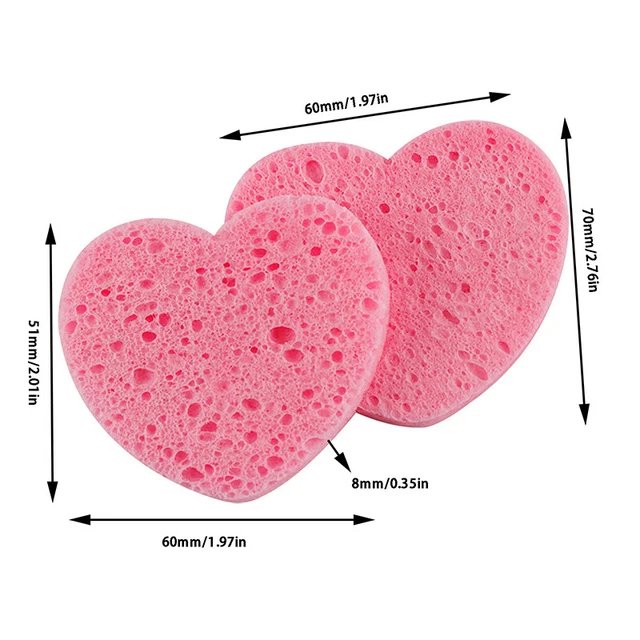 20/50PCS HEART-SHAPED FACIAL Sponges Compressed Face Cleansing Washing ...