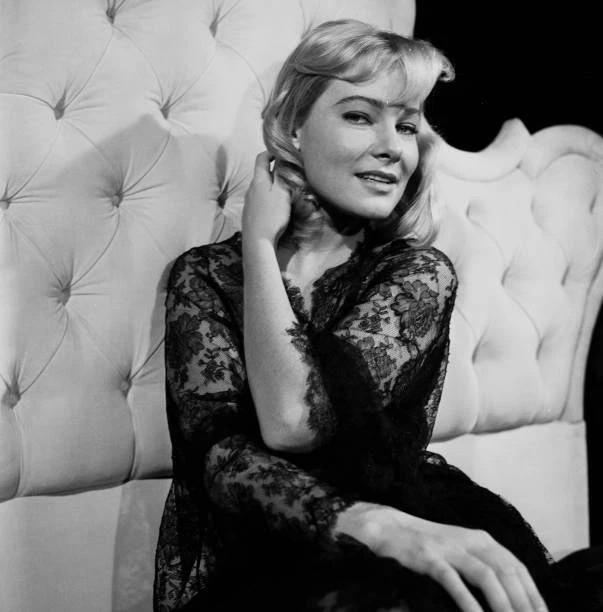 SWEDISH ACTRESS MAY Britt poses at Fox Studios in Los Angeles 1957 Old ...