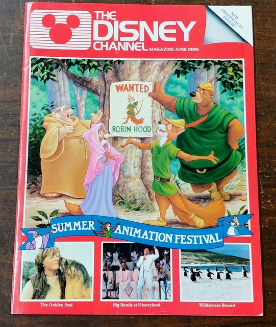 THE DISNEY CHANNEL Magazine June 1985 Robin Hood (Animated) $9.94 ...