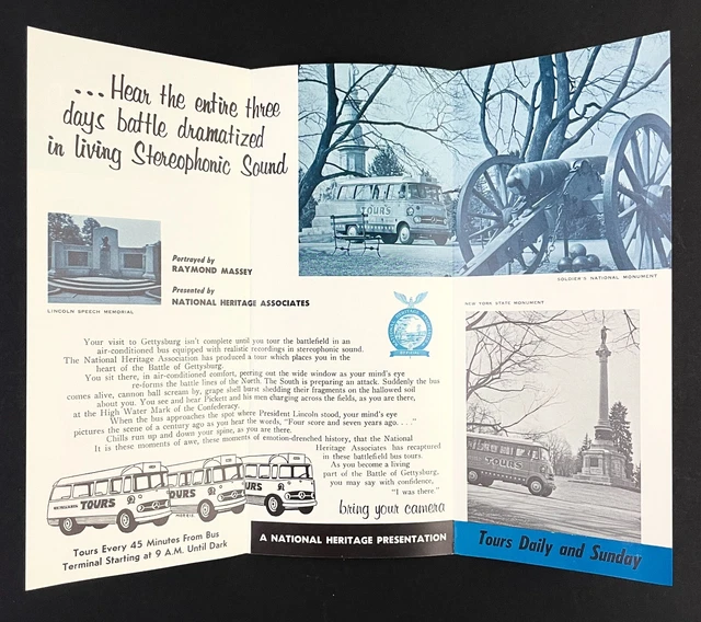 1960S GETTYSBURG PA Civil War Battlefield Bus Tours Vintage Travel ...
