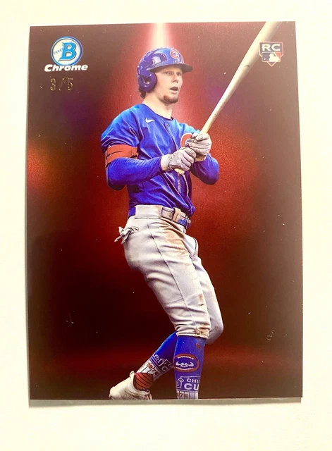 PETE CROW ARMSTRONG RC Bowman riflettori rossi 3/5 SSP super rari ...