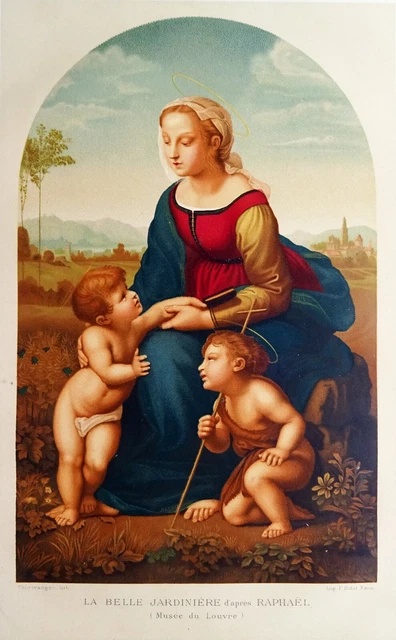 LA BELLE JARDINIÈRE - Chromolithographie 19e (de Raphaël - Raffaello Sanzio) EUR 45,00 - PicClick FR
