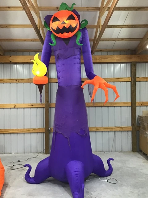12FT GEMMY AIRBLOWN Inflatable Prototype Halloween Giant Pumpkin Reaper ...