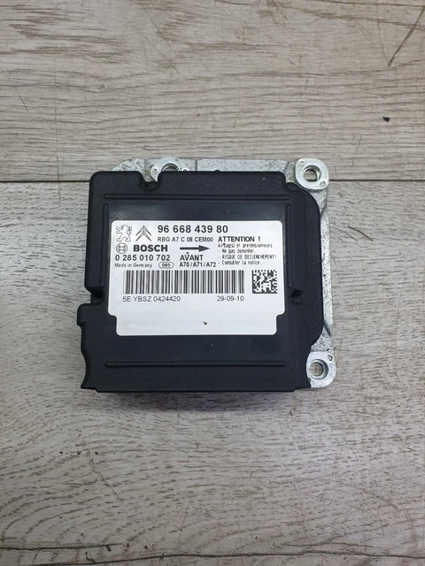 PEUGEOT 207 AIRBAG Module Ecu Air Bag Control Unit 9666843980 0285010702 2010 £40.00 - PicClick UK