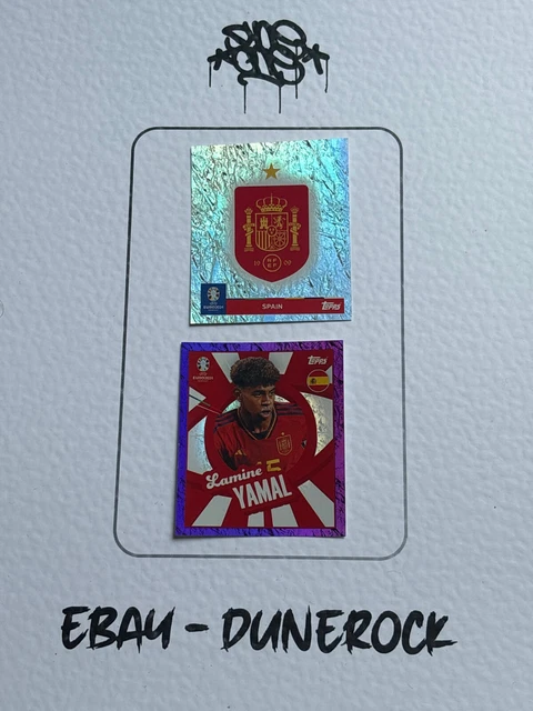 TOPPS EURO 2024 Sticker Mega Rare Lamine Yamal purple Parallel Foil ESP ...