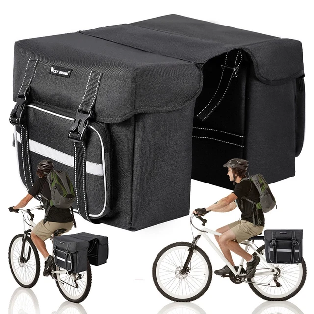 25L BIKE BICYCLE Rear Rack Pannier Bag Back Waterproof Seat Box Saddle ...