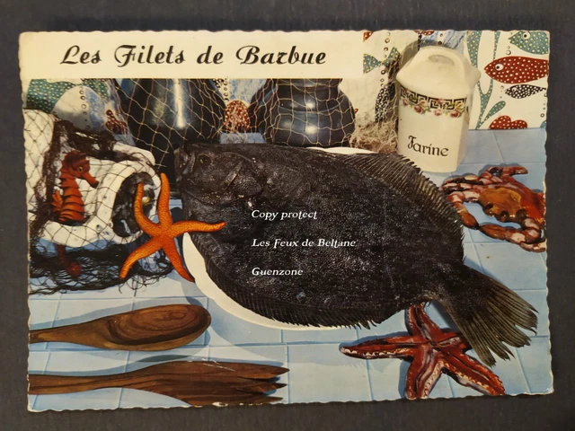 LES FILETS DE BARBUE recette au dos de Emilie Bernard carte postale EUR ...