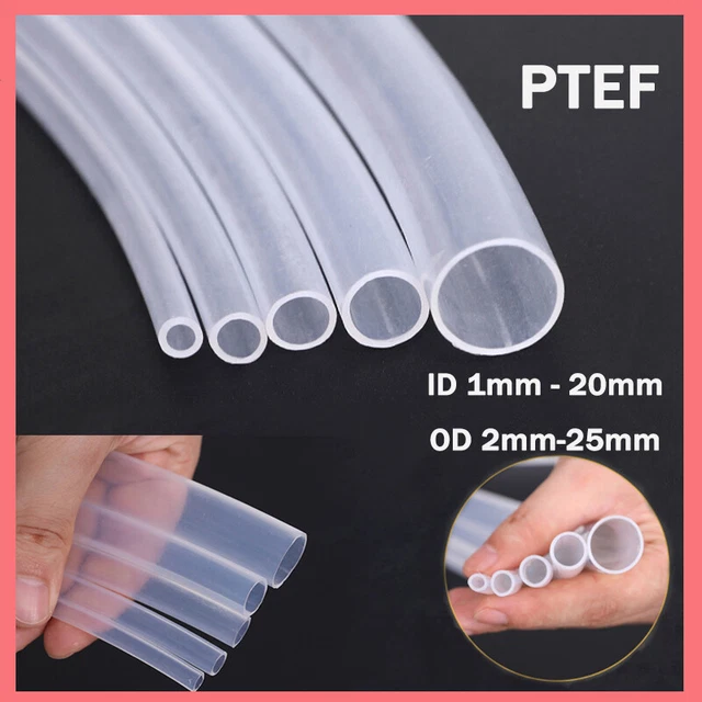 PTFE TUBE TUBING Pipe ID 1mm - 20mm OD 2mm-25mm High Temp Resistance Translucent $35.08 ...