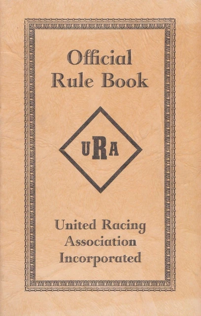 UNITED RACING ASSOCIATION Incorporated (URA) vintage 1949 livre de ...