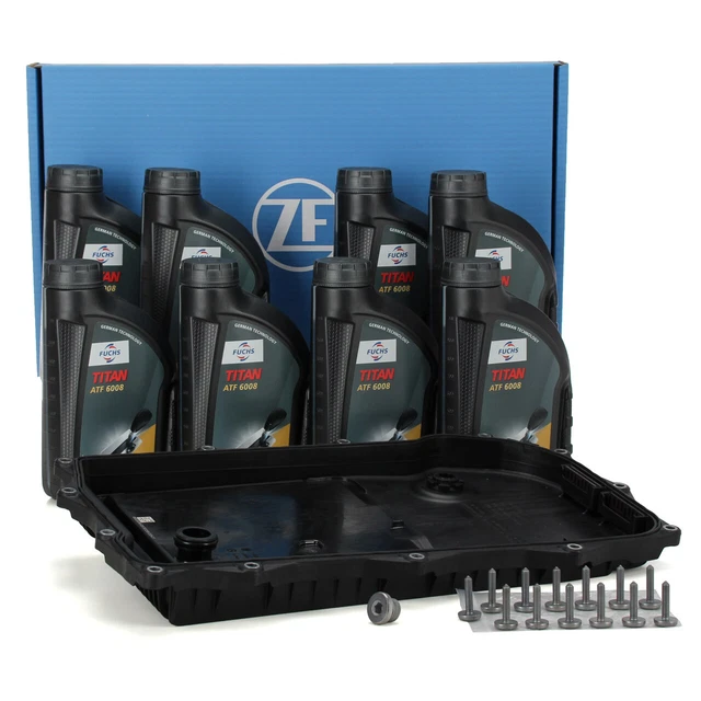 ORIGINAL ZF TRANSMISSION oil pan BMW 8HP45-75 filter screws + 8L FUCHS ...