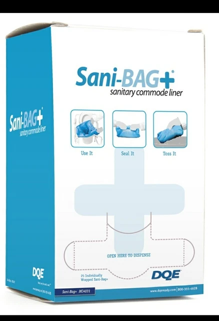 25X SANI BAG + Bedside Toilet Commode Pail Liner w/ Odor Neutralizer ...