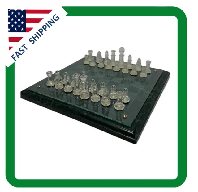 VINTAGE BOMBAY MARBLE & Glass Chess Board Set £45.95 - PicClick UK