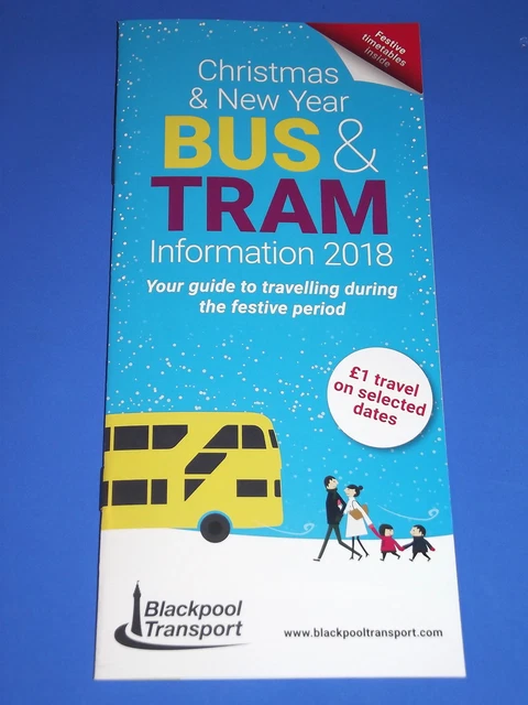 BLACKPOOL TRANSPORT BUS & Tram Timetable Guide - Christmas & New Year ...