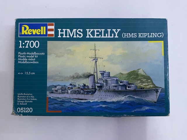 VINTAGE REVELL 1/700 Scale Hms Kelly (Hms Kipling) Ship - Model Kit £25 ...