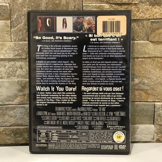 THE RING LE Cercle DVD Widescreen Horror 2002 DreamWorks English French ...
