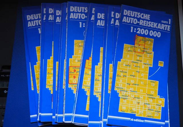 DEUTSCHE AUTO-REISEKARTEN SET 1:200 000 20 Karten BRD Helmut Lingen ...