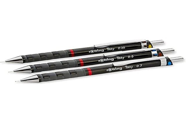 PORTEMINE MÉCANIQUE ROTRING Tikky | corps noir | coffret de 3 ...
