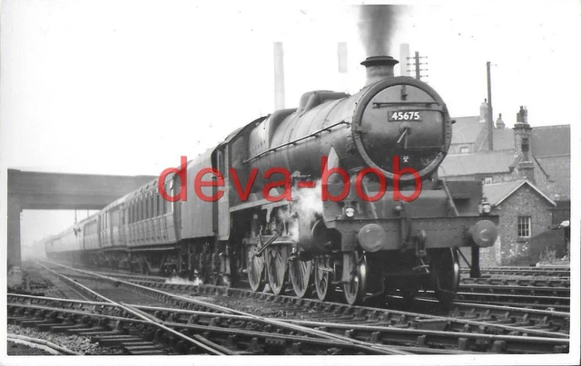 RAILWAY PHOTO LMS Jubilee 45675 Hardy Parkgate 1950 Stanier 4-6-0 Loco ...