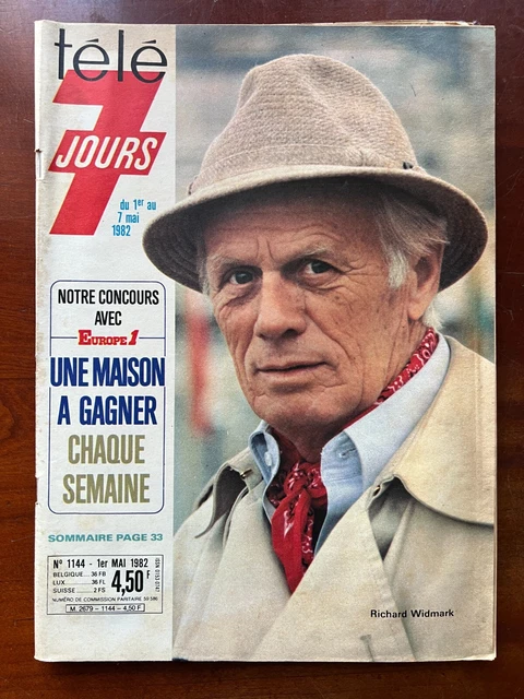 TÉLÉ 7 JOURS du 1/05/1982; Richard Widmark/ Sidney Bechet/ Vittorio Gassman EUR 7,00 - PicClick FR
