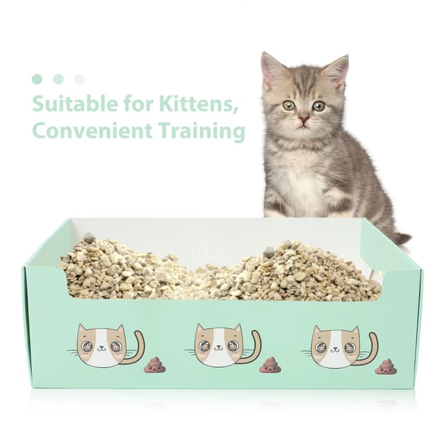 FOLDABLE CAT LITTER Box Tray Disposable Boxes for Cats Toilet Training ...