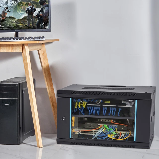 VEVOR 6U WALL Mount Network Server Rack Cabinet Enclosure 15.5'' Deep ...