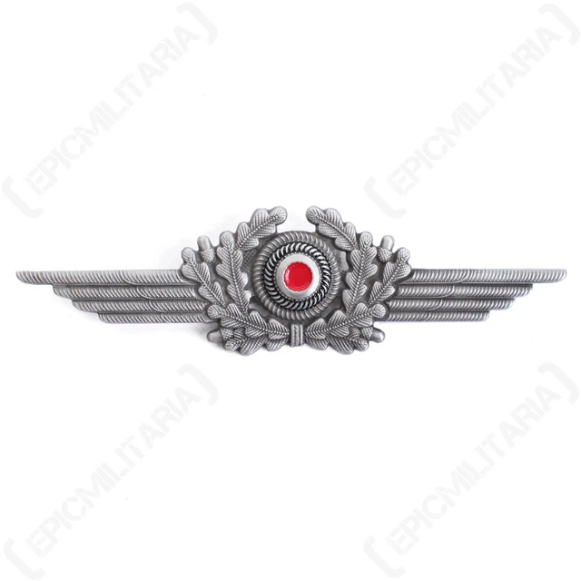 WW2 GERMAN LUFTWAFFE Metal Wreath and Cockade - Silver Visor Military ...