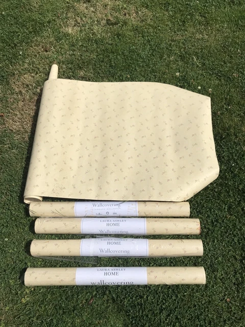 LAURA ASHLEY ELDEN Wallpaper Aubergine Gold X 4 Rolls Mix Batch Numbers ...