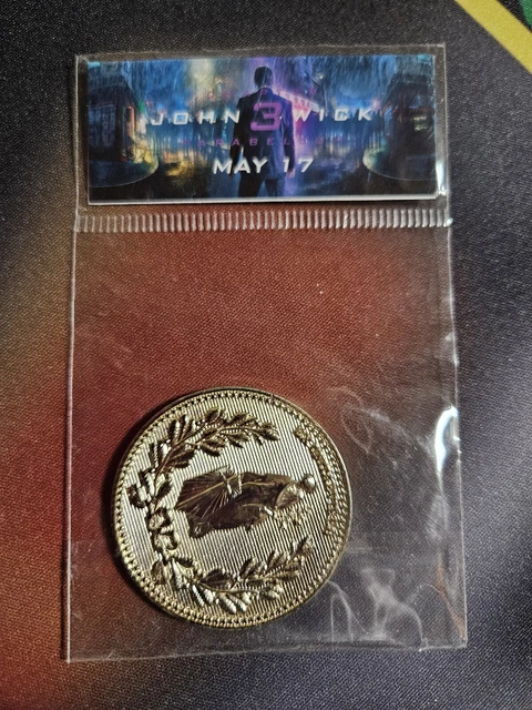 RARE NEW OFFICIAL John Wick 3 Parabellum Movie Promo Coin Keanu Reeves ...