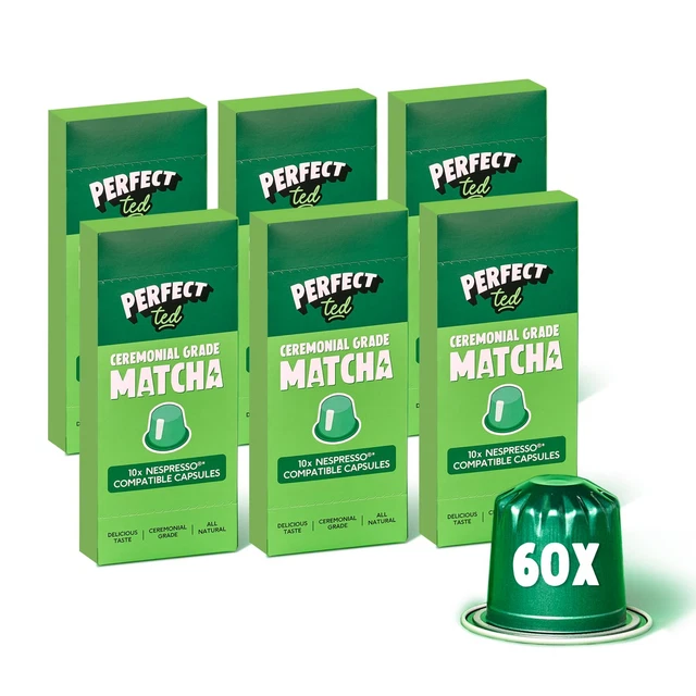 PERFECTTED ORIGINAL MATCHA Pods Ceremonial Grade Japanese 60 Nespresso ...