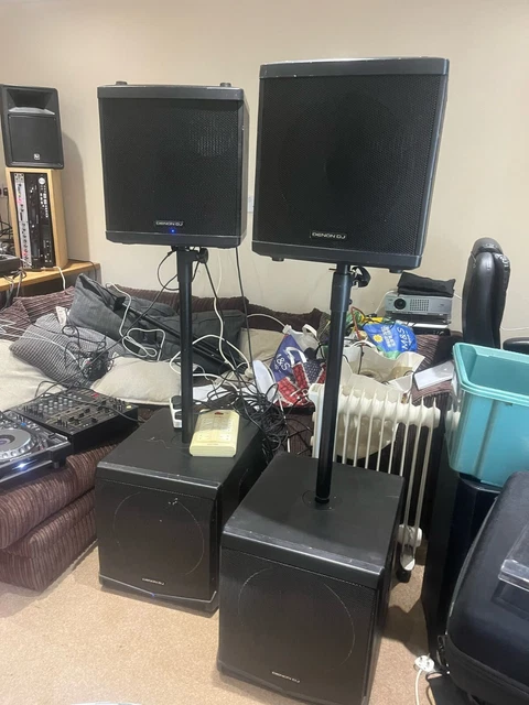 DENON DJ AXIS 12 active tops & subs speakers with stands £821.70 ...