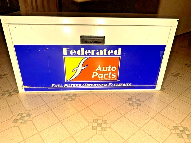 VINTAGE SERVICE STATION Garage Display Cabinet Federated Auto Part Fuel ...