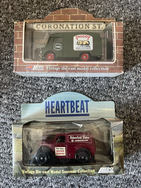 2X LLEDO VINTAGE cars/vans, rare. Heartbeat and Coronation Street vans ...